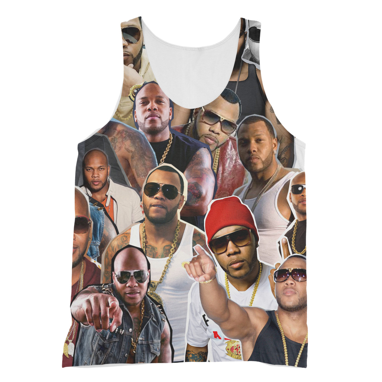 Flo Rida 3D Collage Face T-Shirt - AllOverPrint.ca