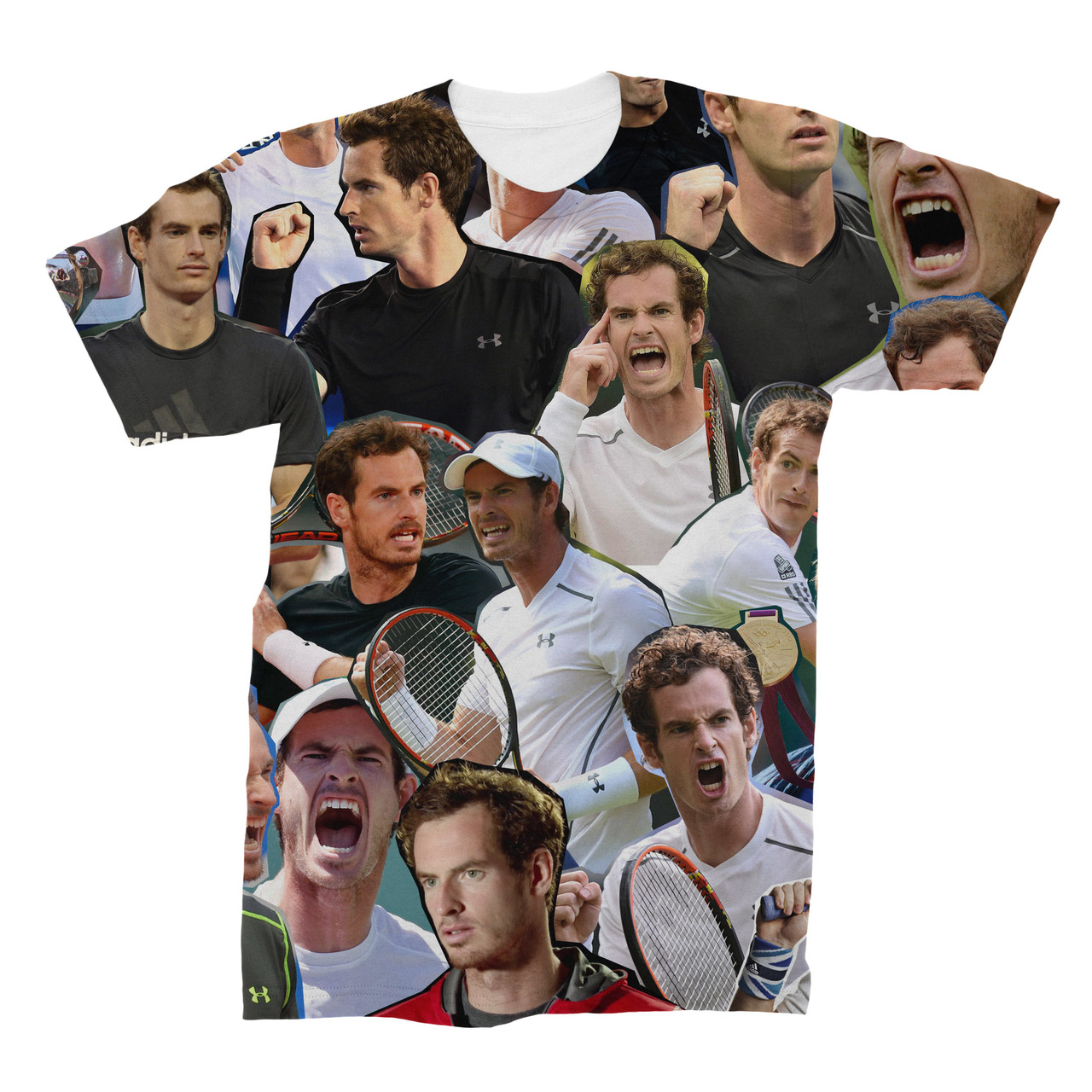 Andy Murray 3D Collage Face T-Shirt - AllOverPrint.ca