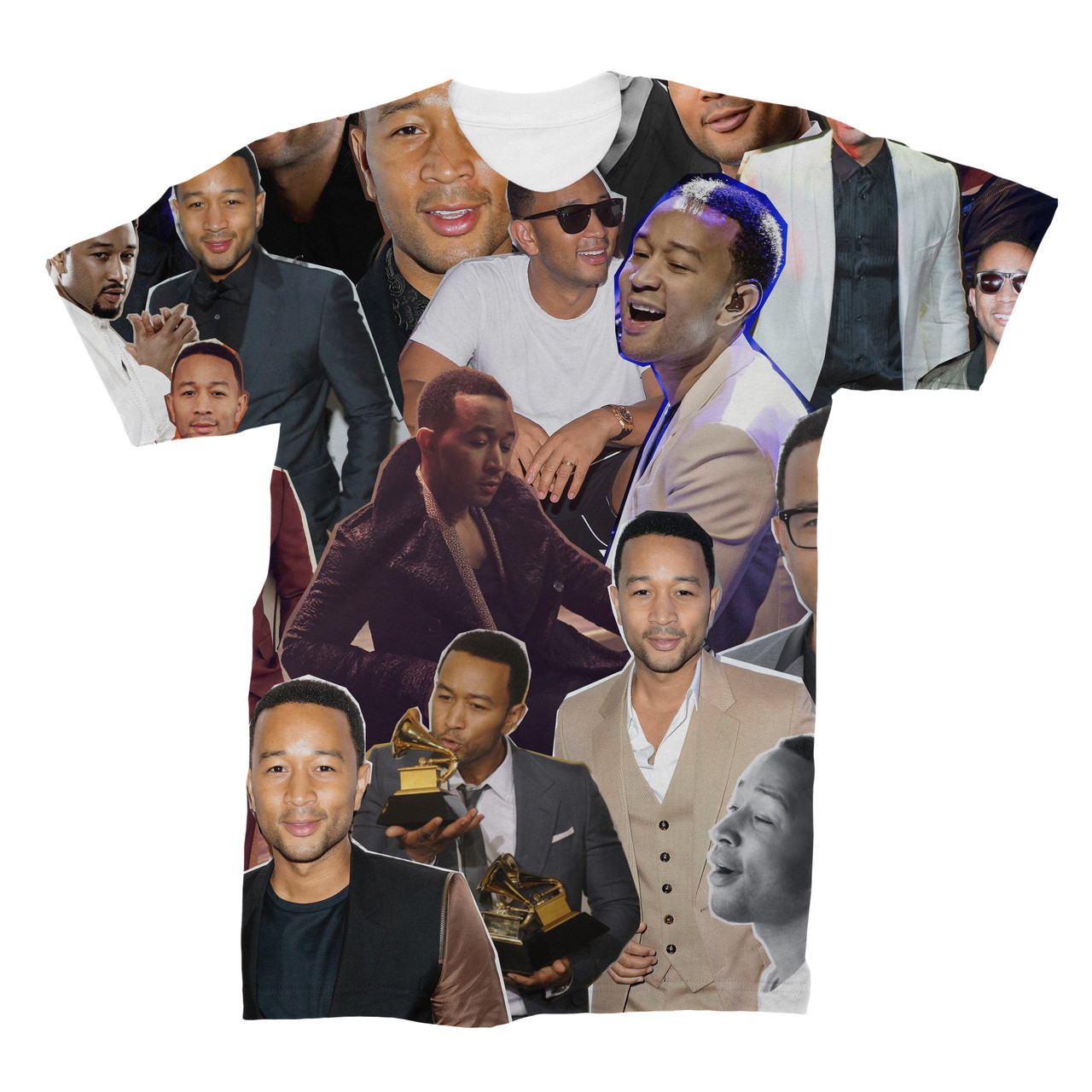 John Legend 3D Collage Face T-Shirt - AllOverPrint.ca