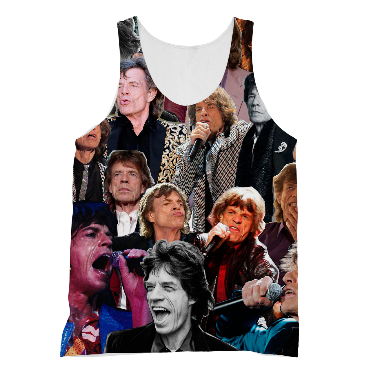 Mick Jagger 3D Collage Face T-Shirt - AllOverPrint.ca