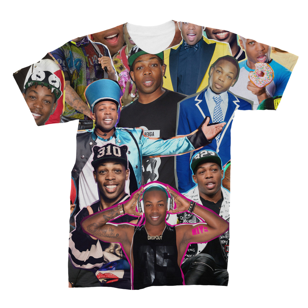 Todrick Hall 3D Collage Face T-Shirt - AllOverPrint.ca