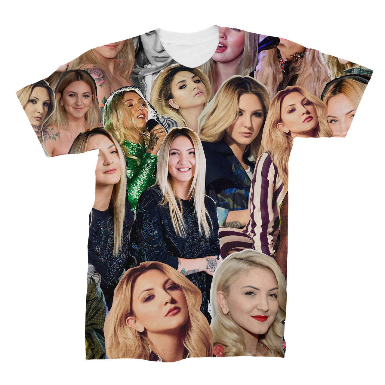 Julia Michaels 3D Collage Face T-Shirt - AllOverPrint.ca