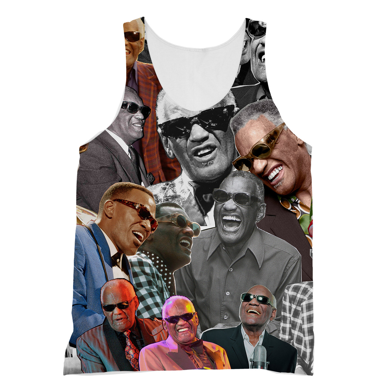 Ray Charles 3D Collage Face T-Shirt - AllOverPrint.ca