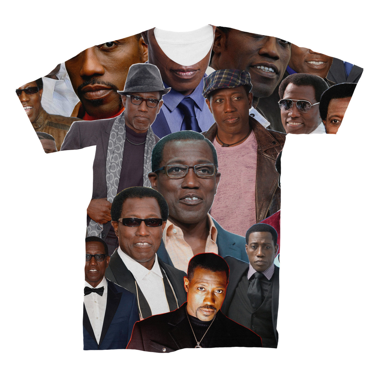 Wesley Snipes 3D Collage Face T-Shirt - AllOverPrint.ca