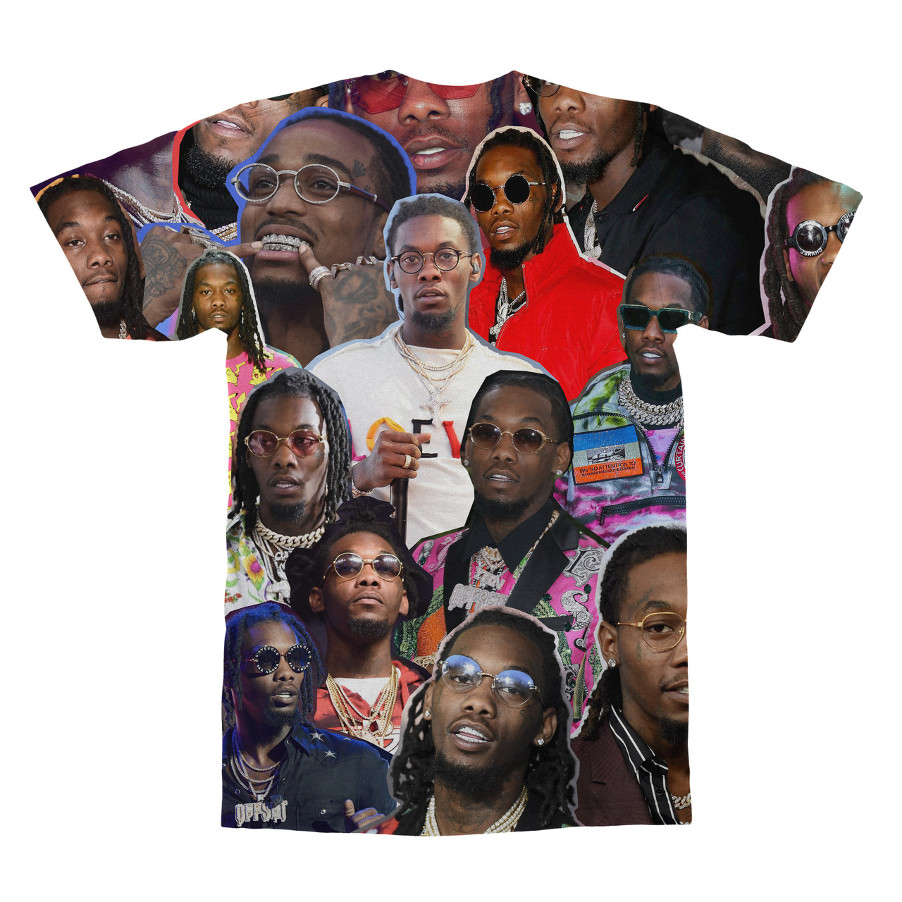 Offset 3D Collage Face T-Shirt - AllOverPrint.ca
