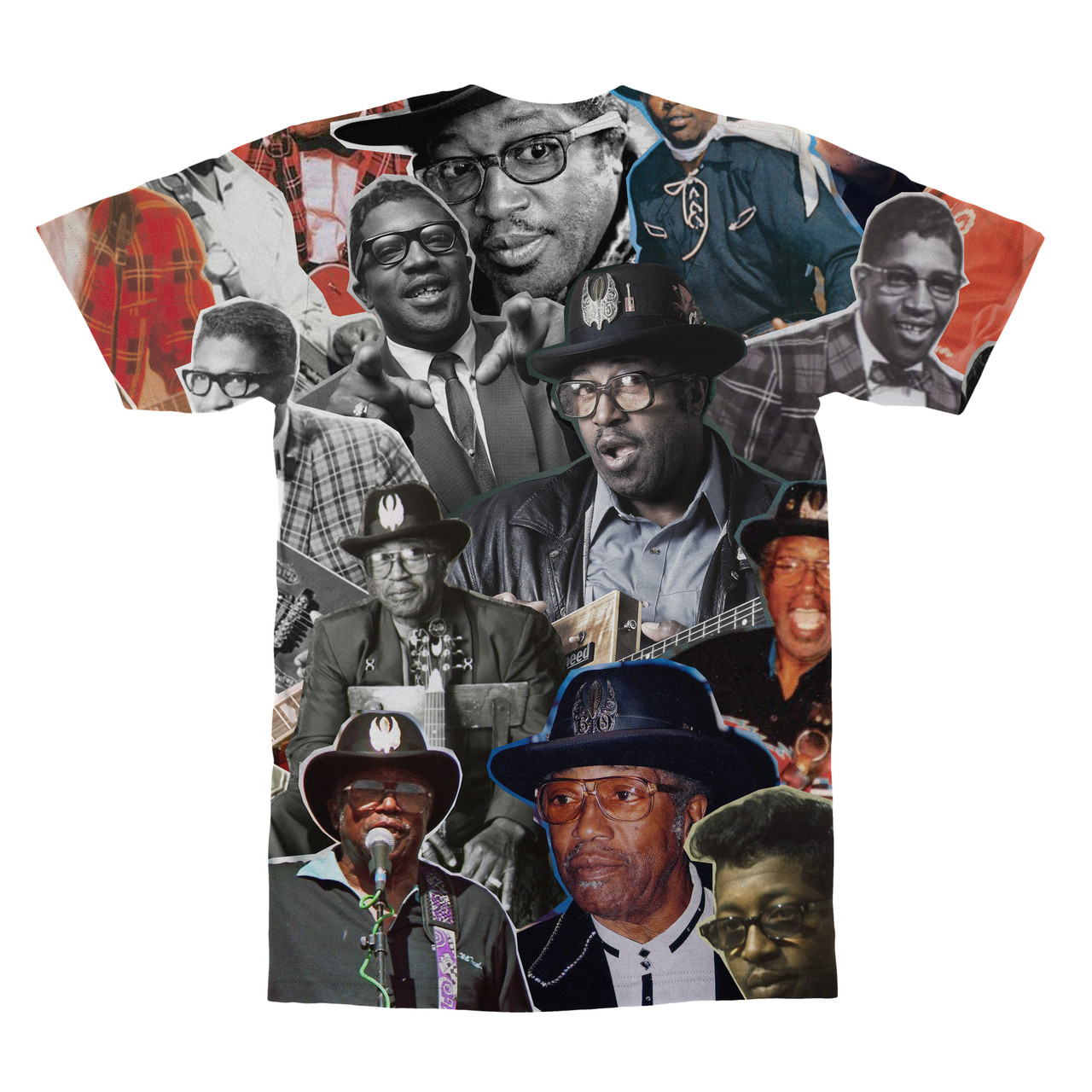 Bo Diddley 3D Collage Face T-Shirt - AllOverPrint.ca