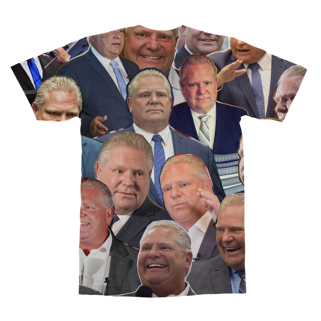 Doug Ford 3D Collage Face T-Shirt - AllOverPrint.ca