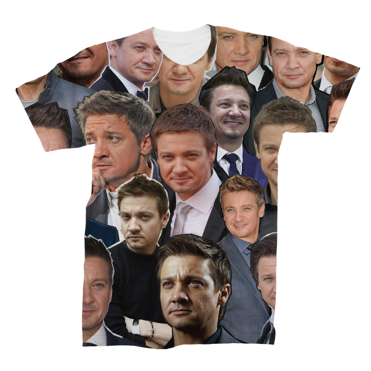 Jeremy Renner 3D Collage Face T-Shirt - AllOverPrint.ca