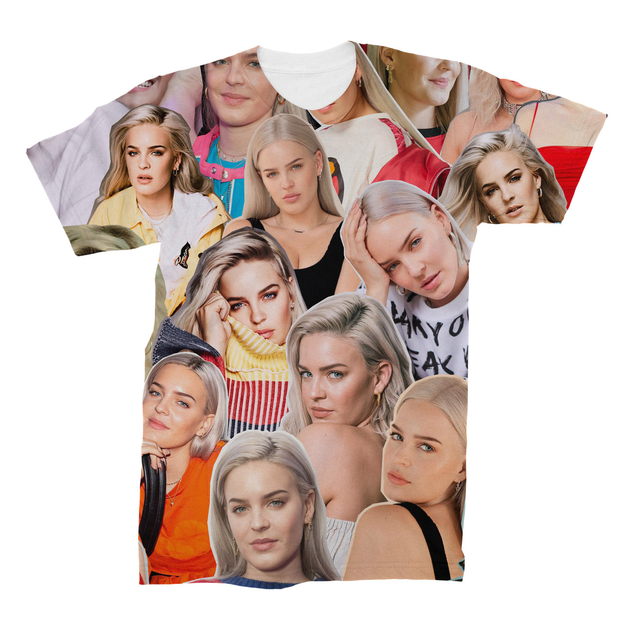 Anne-Marie 3D Collage Face T-Shirt-1625822398 - AllOverPrint.ca