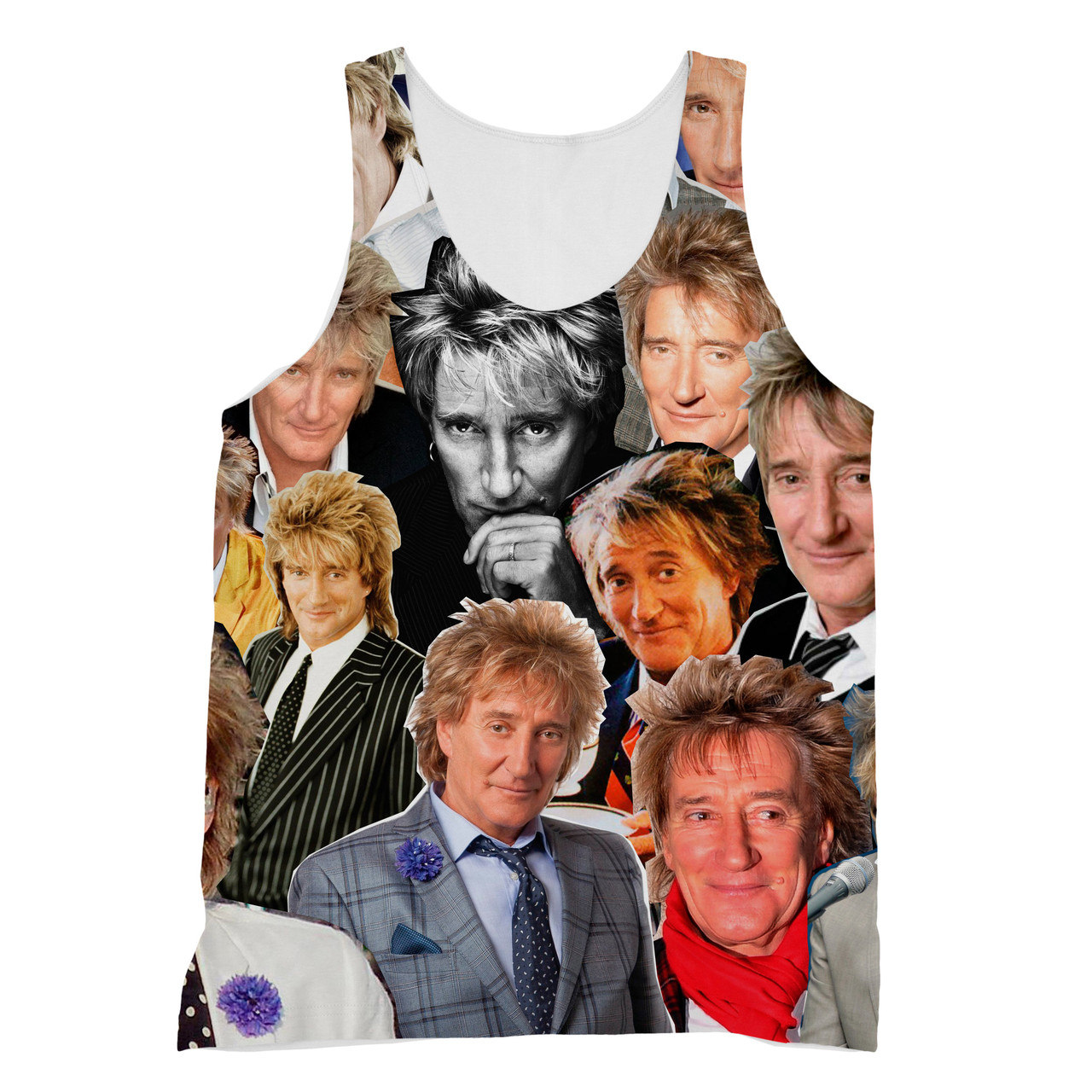 Rod Stewart 3D Collage Face T-Shirt - AllOverPrint.ca