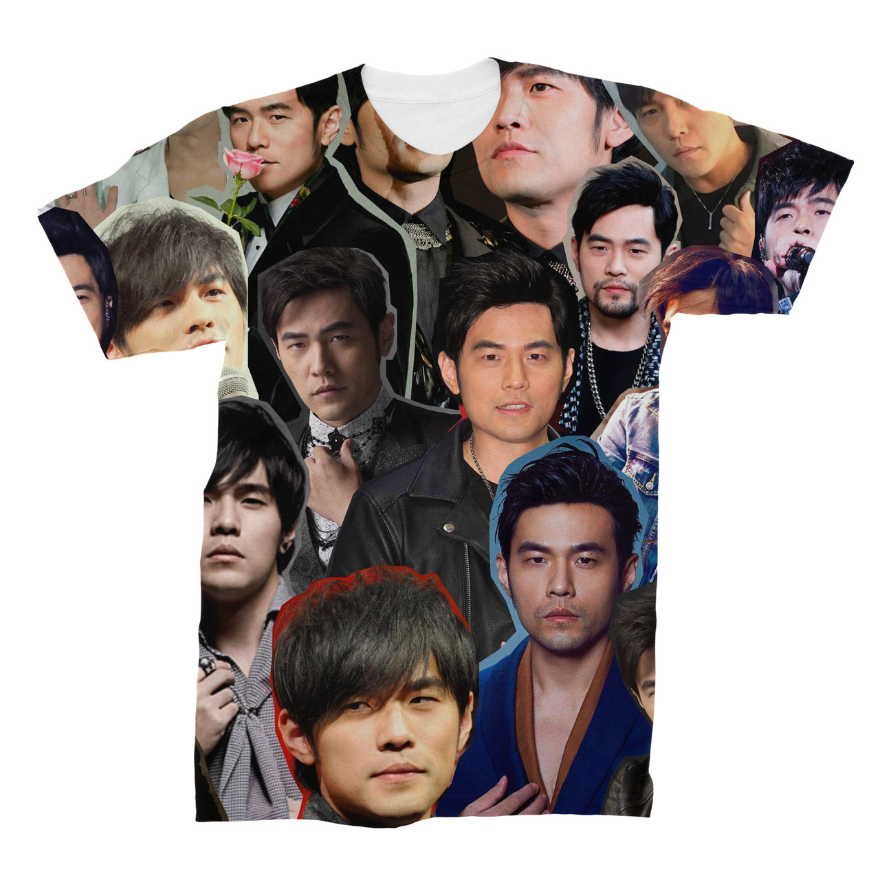 Jay Chou 3D Collage Face T-Shirt - AllOverPrint.ca