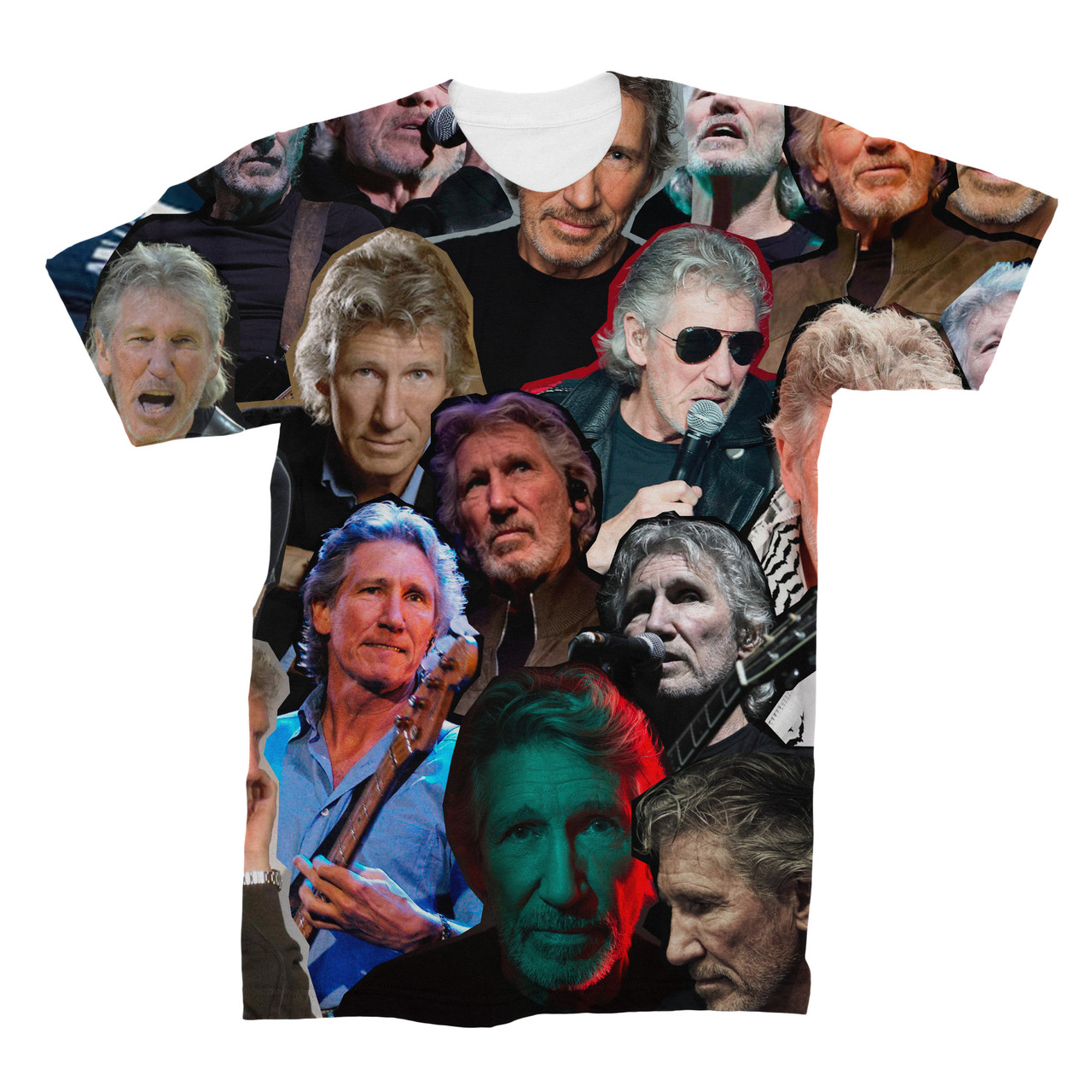 Roger Waters 3D Collage Face T-Shirt - AllOverPrint.ca