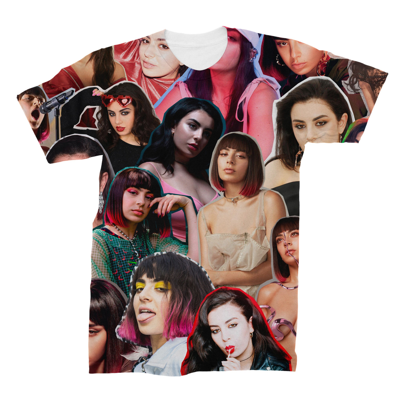 Charli XCX 3D Collage Face T-Shirt - AllOverPrint.ca