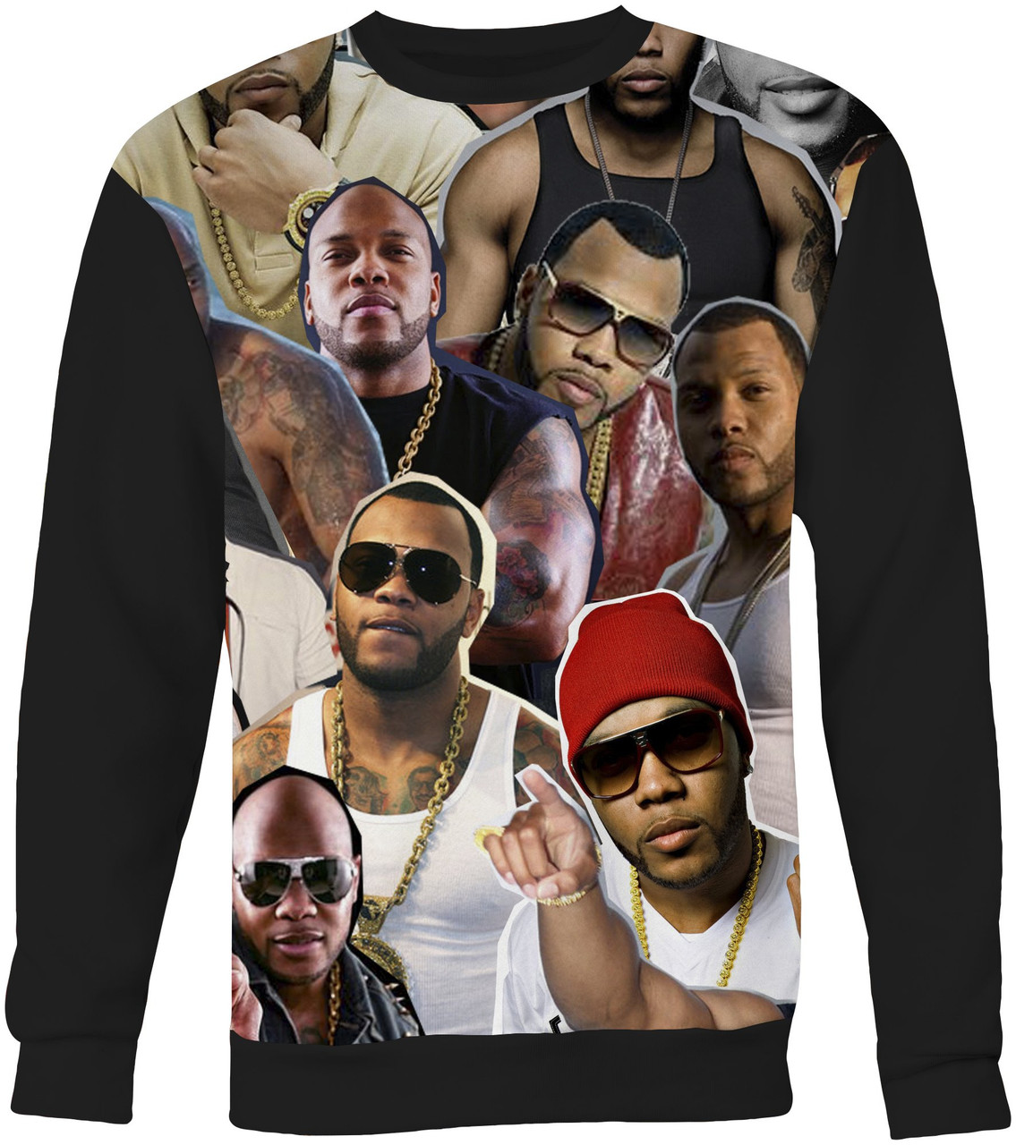 Flo Rida Photo Collage Sweatshirt - AllOverPrint.ca