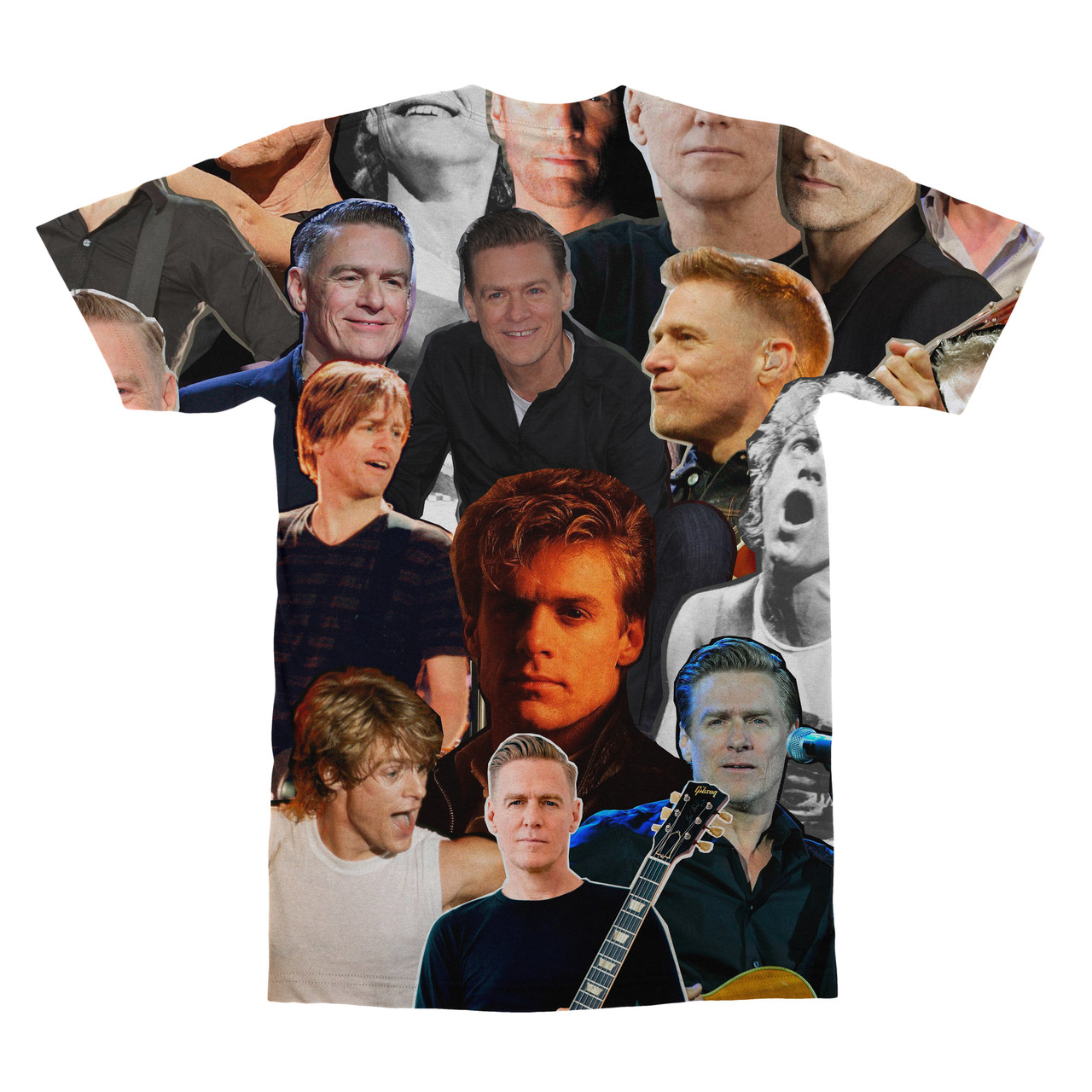 Bryan Adams 3D Collage Face T-Shirt - AllOverPrint.ca