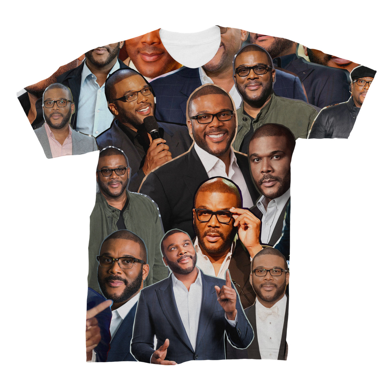 Tyler Perry 3D Collage Face T-Shirt - AllOverPrint.ca