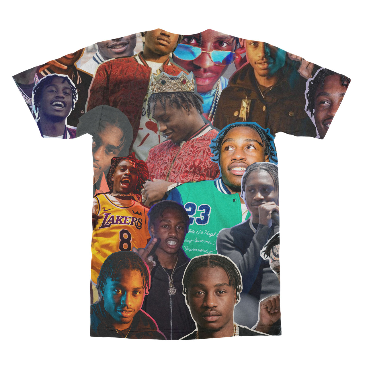 Lil Tjay 3D Collage Face T-Shirt - AllOverPrint.ca