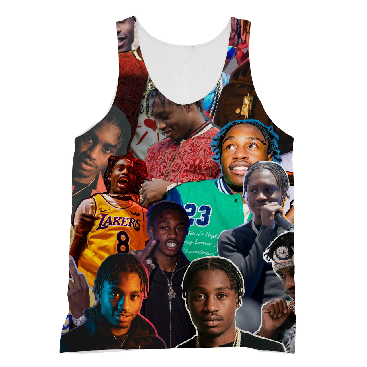 Lil Tjay 3D Collage Face T-Shirt - AllOverPrint.ca
