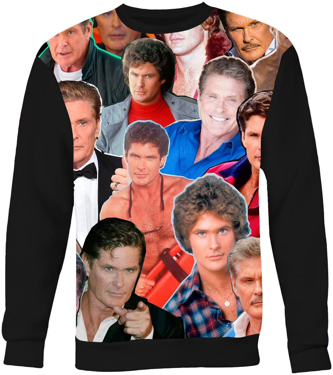 David Hasselhoff Photo Collage Sweatshirt - AllOverPrint.ca