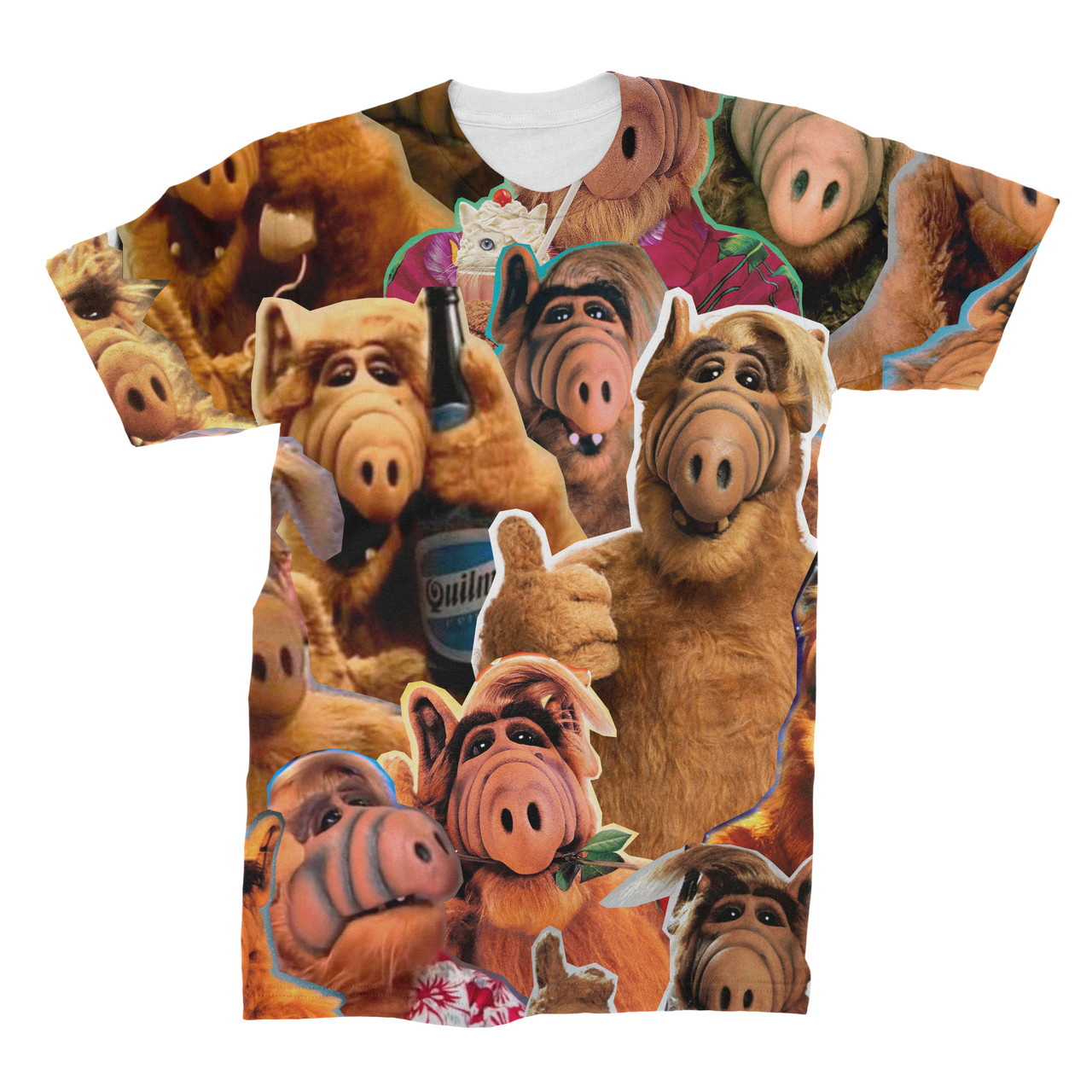 Alf 3D Collage Face T-Shirt - AllOverPrint.ca