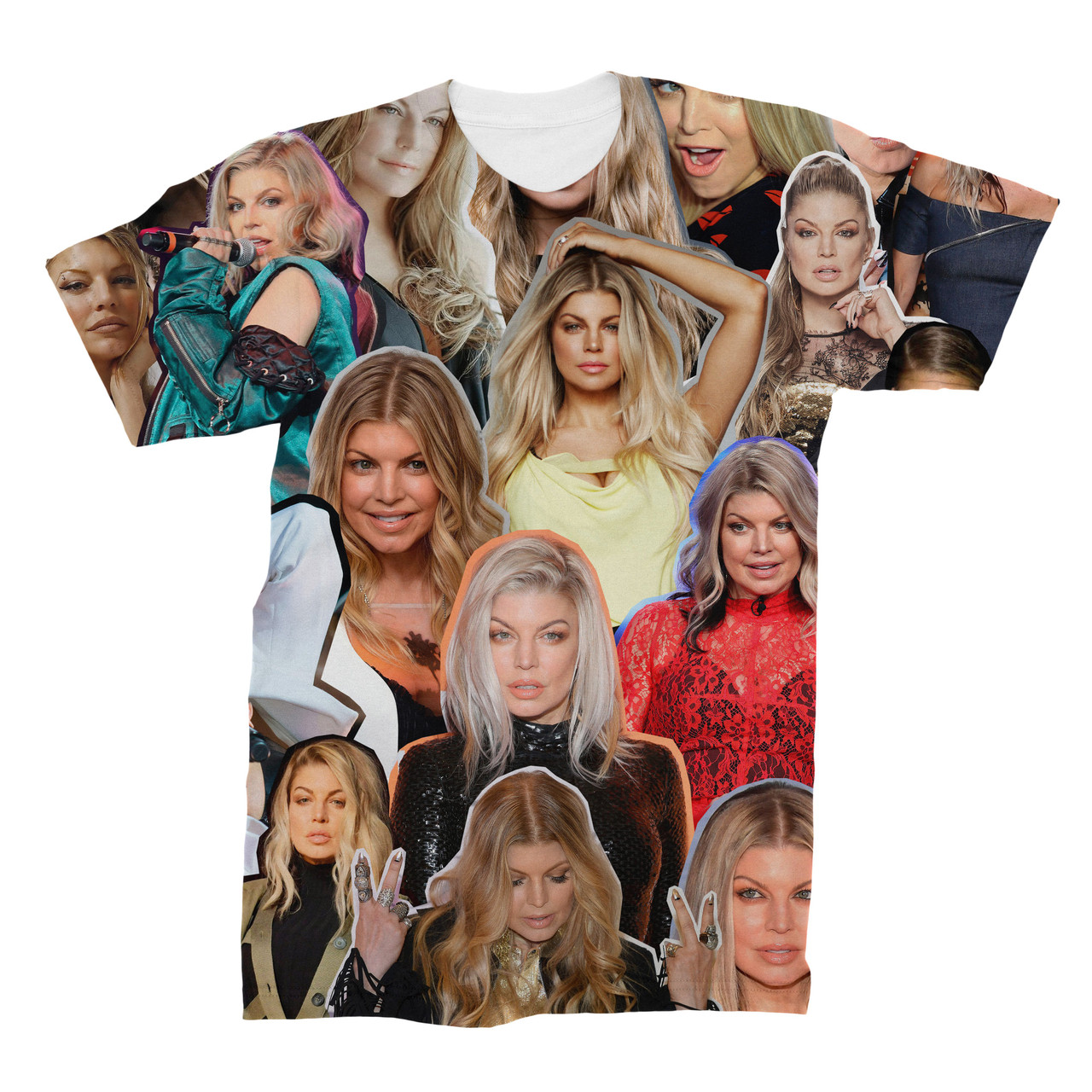 Fergie 3D Collage Face T-Shirt - AllOverPrint.ca