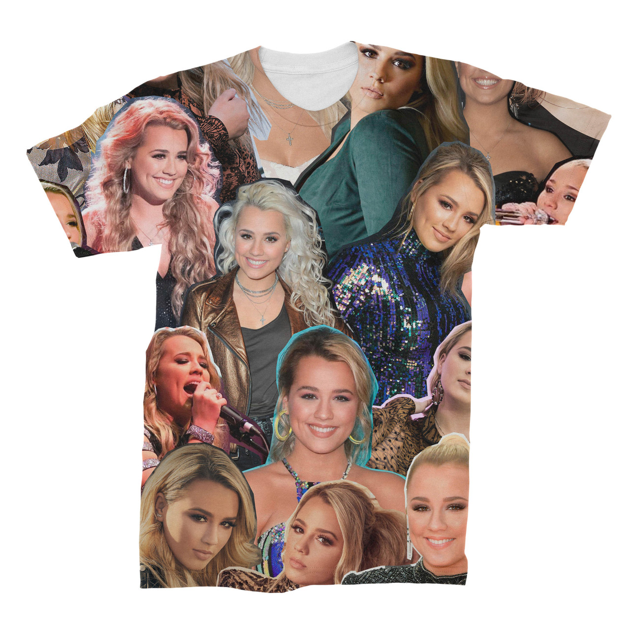 Gabby Barrett 3D Collage Face T-Shirt - AllOverPrint.ca