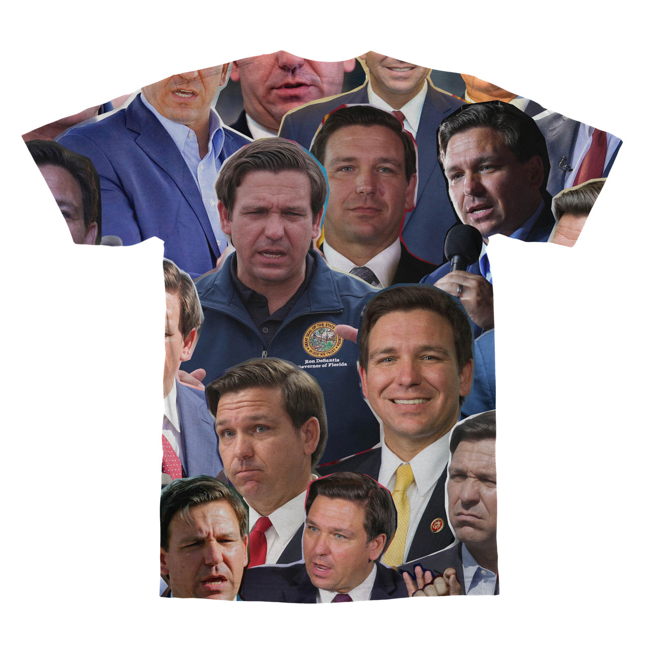 Ron DeSantis 3D Collage Face T-Shirt - AllOverPrint.ca
