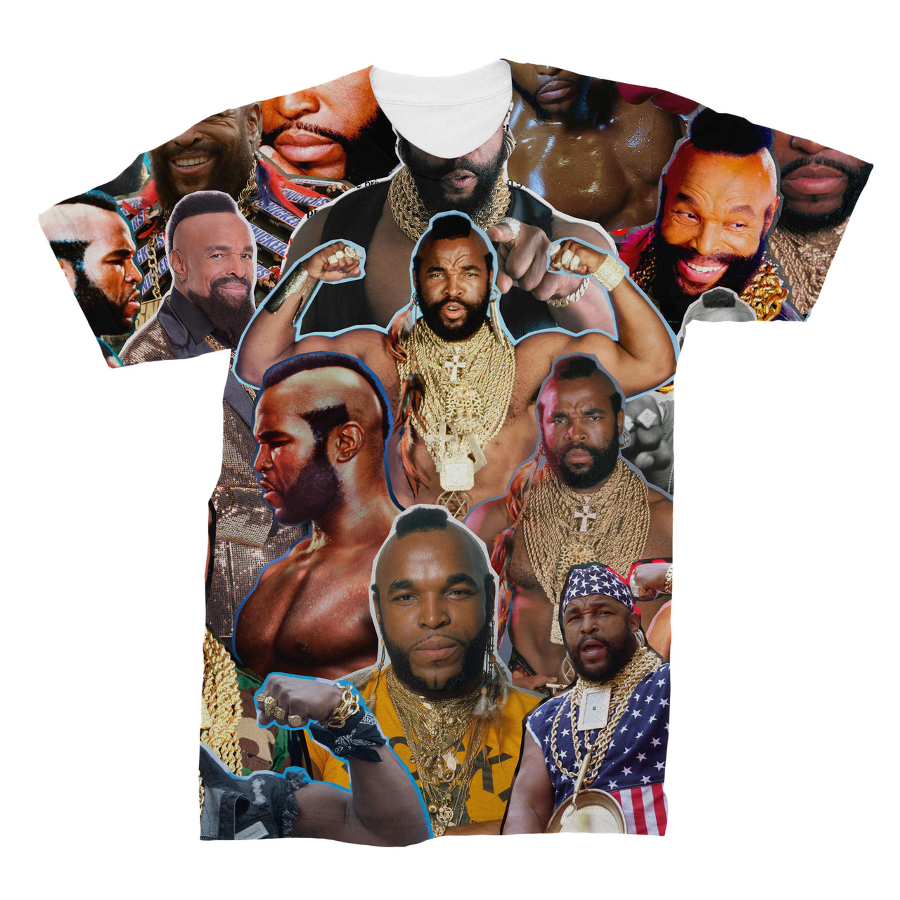 Mr. T 3D Collage Face T-Shirt - AllOverPrint.ca