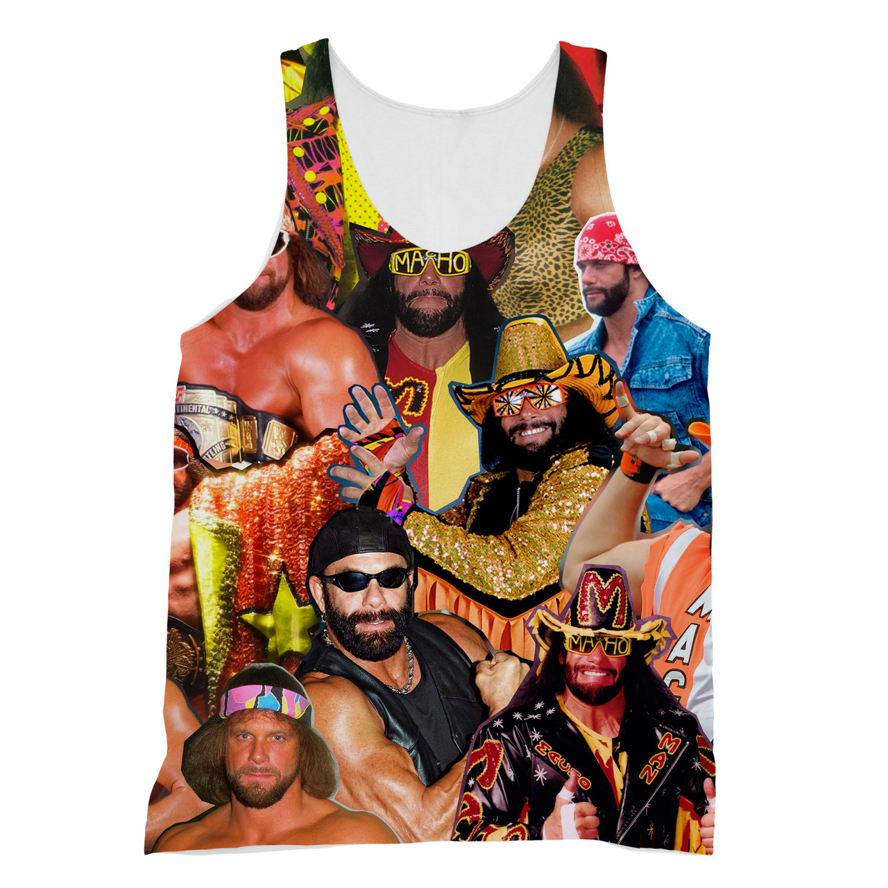 Macho Man Randy Savage 3D Collage Face T-Shirt - AllOverPrint.ca