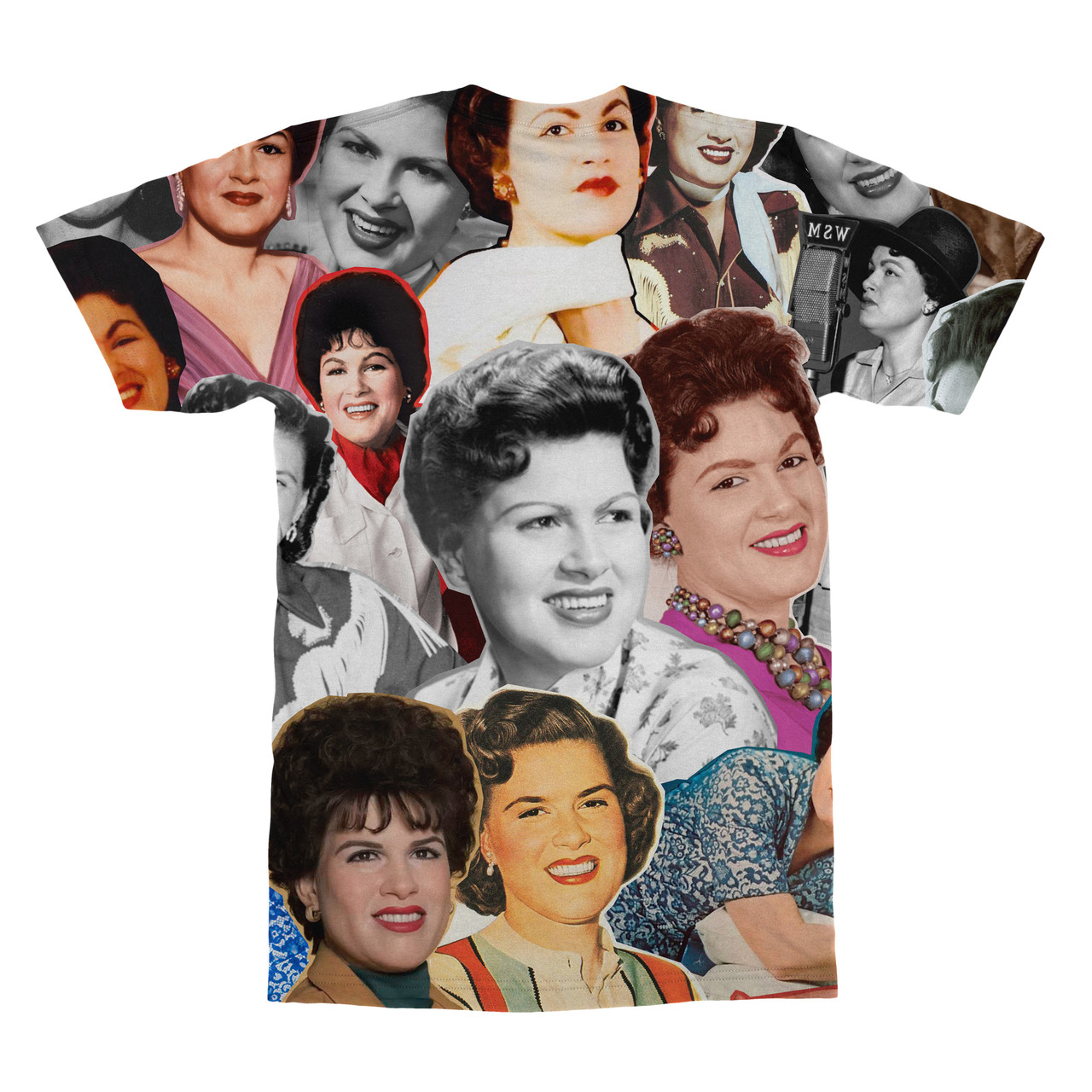 Patsy Cline 3D Collage Face T-Shirt - AllOverPrint.ca
