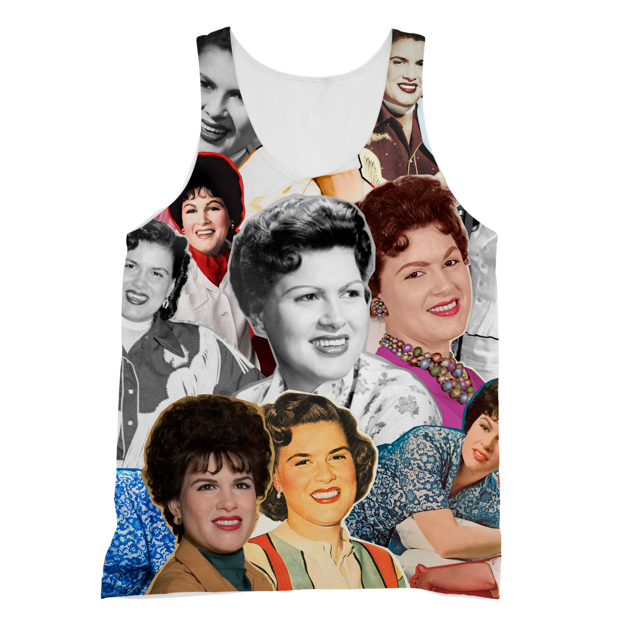 Patsy Cline 3D Collage Face T-Shirt - AllOverPrint.ca