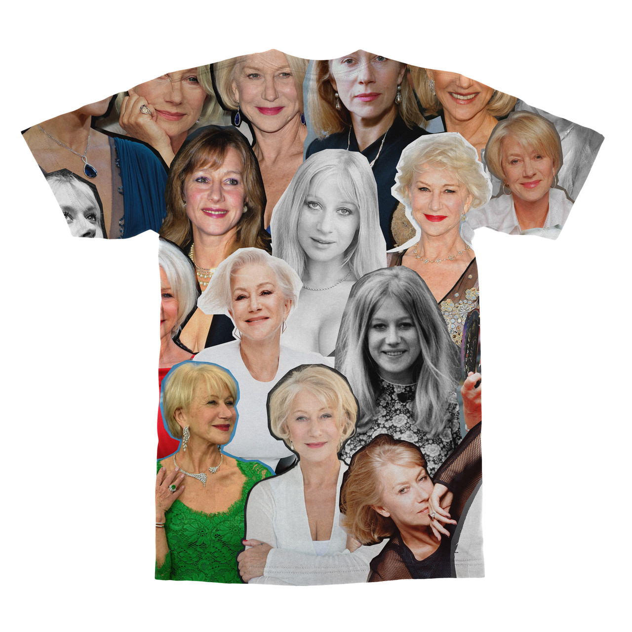 Helen Mirren 3D Collage Face T-Shirt - AllOverPrint.ca