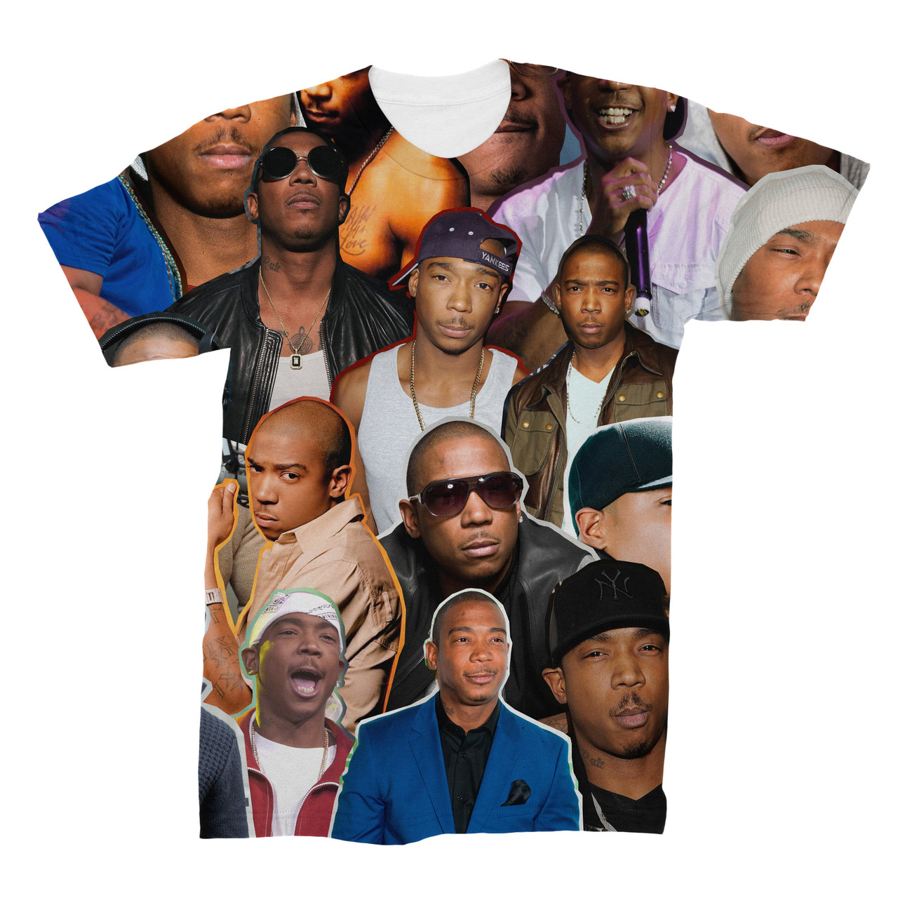 Ja Rule 3D Collage Face T-Shirt - AllOverPrint.ca