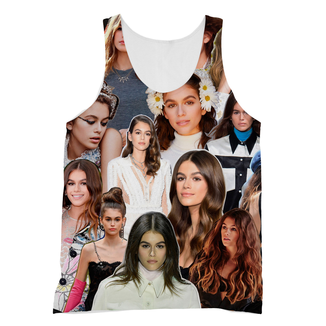 Kaia Gerber 3D Collage Face T-Shirt - AllOverPrint.ca