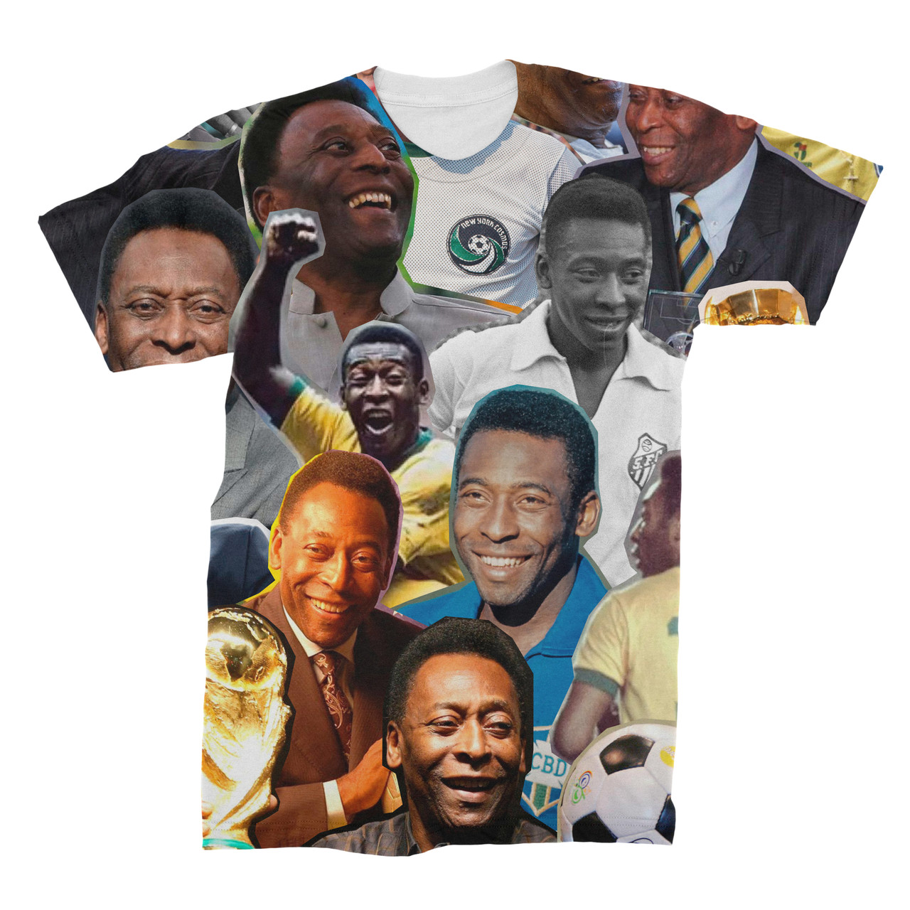 Pelé 3D Collage T-Shirt - AllOverPrint.ca