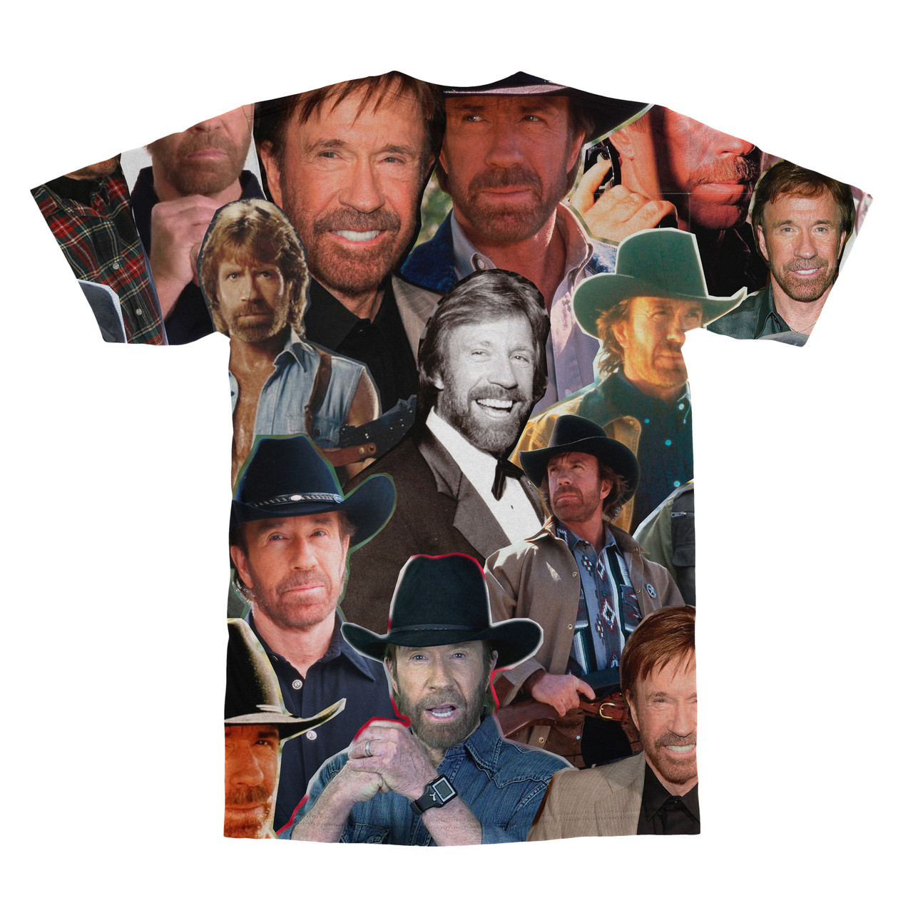 Chuck Norris 3D Collage Face T-Shirt - AllOverPrint.ca