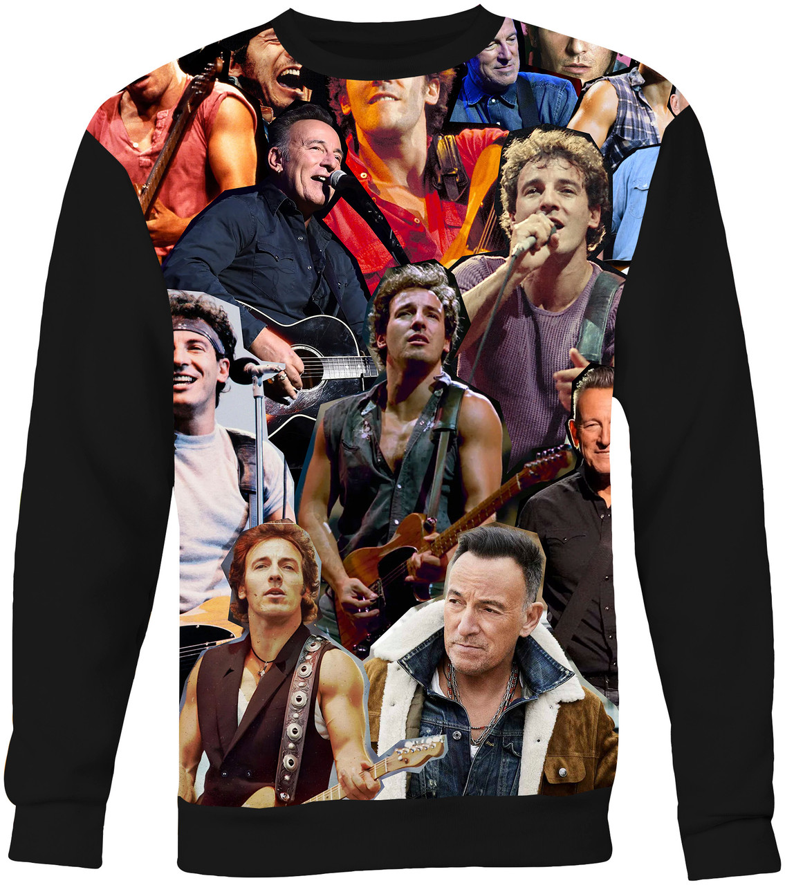 Bruce Springsteen Photo Collage Sweatshirt - AllOverPrint.ca