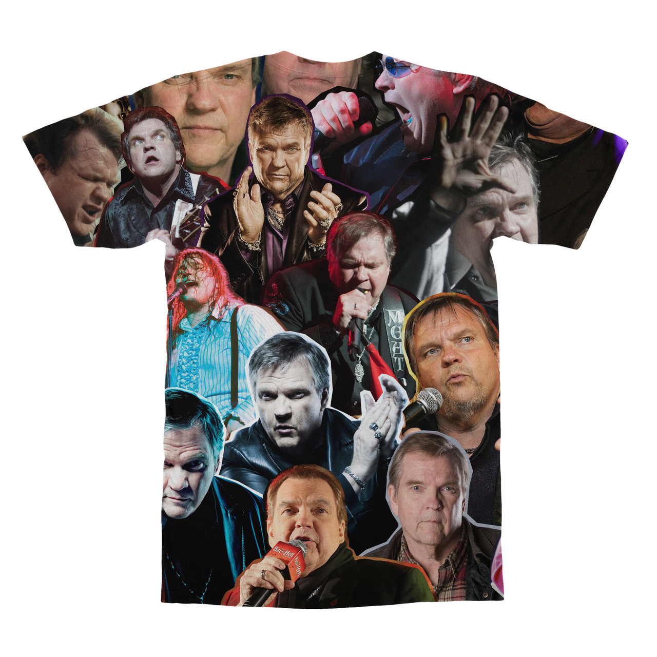 Meat Loaf 3D Collage Face T-Shirt - AllOverPrint.ca