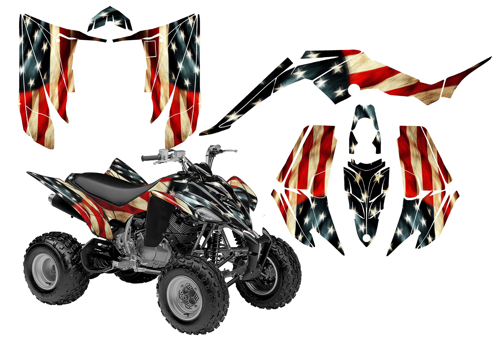 Yamaha RAPTOR 350R Tattered Flag