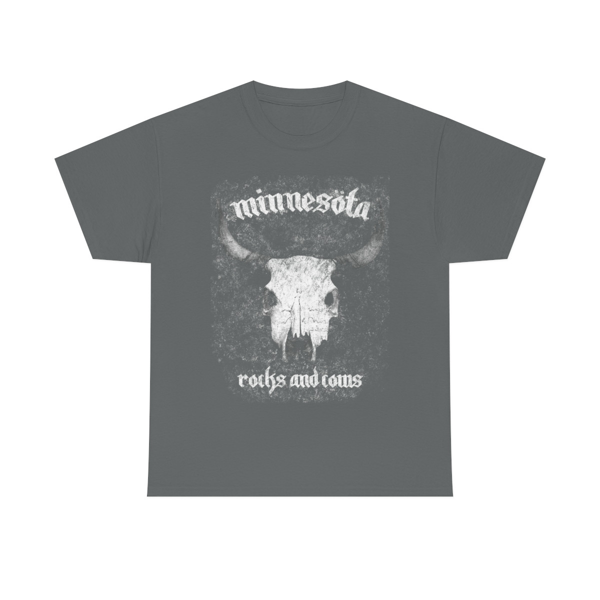 Minnesota Rocks and Cows Heavy Metal Skull Unisex Heavy Cotton Tee T ...