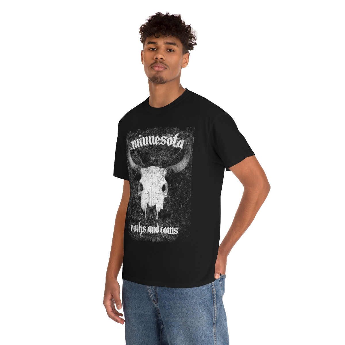 Minnesota Rocks and Cows Heavy Metal Skull Unisex Heavy Cotton Tee T ...
