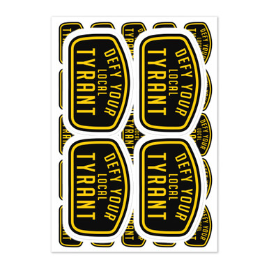 Defy Your Local Tyrant Sticker sheet - Mostly Peaceful Merch