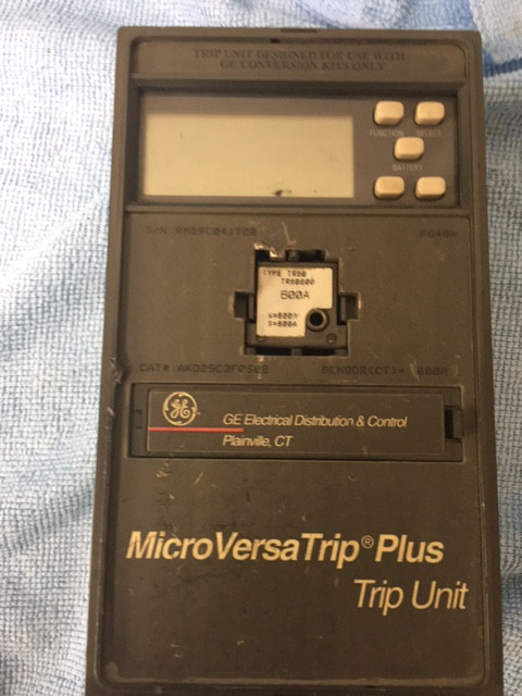 GE Micro Versa Trip Plus Trip Unit AKO25C3F0S02 with TR6B600 rating ...