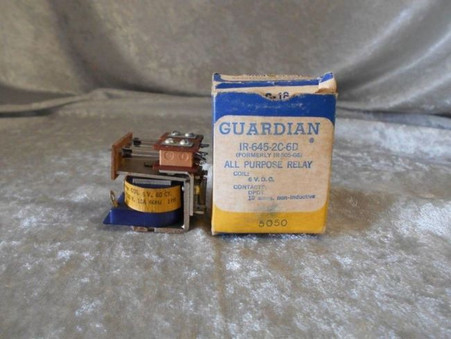 Guardian IR-645-2C-6D All Purpose Relay, Coil 6 V.D.C, Contacts DPDT ...