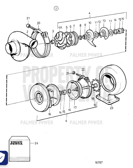VOLVO PENTA 3802101 Turbocharger | PalmerPower
