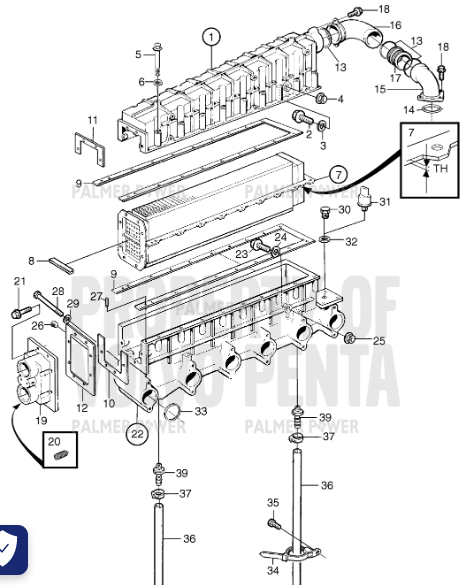 VOLVO PENTA 3835927 Connecting Pipe | PalmerPower