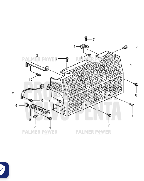 VOLVO PENTA 3837490 Heat Shield | PalmerPower