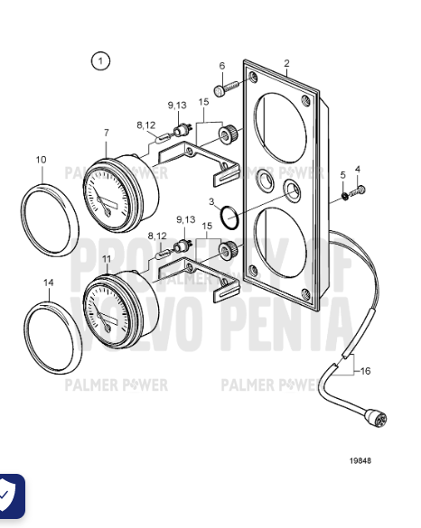 VOLVO PENTA 864053 Instrument Panel | PalmerPower