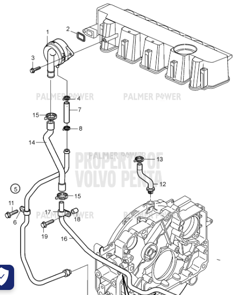 VOLVO PENTA 21665580 Breather Pipe | PalmerPower