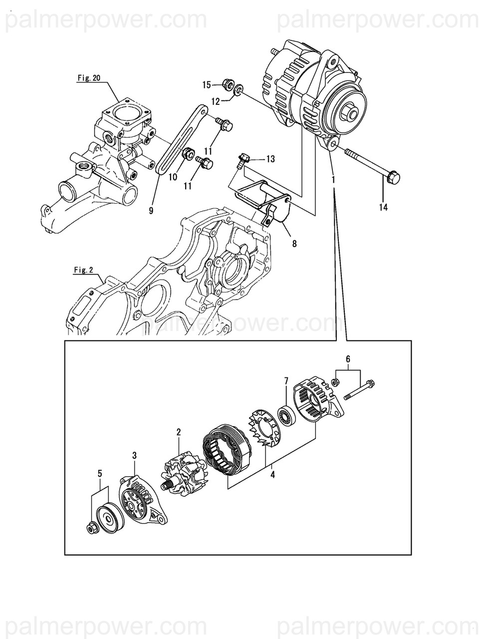 YANMAR 119175-77270 Bracket, Generator | PalmerPower